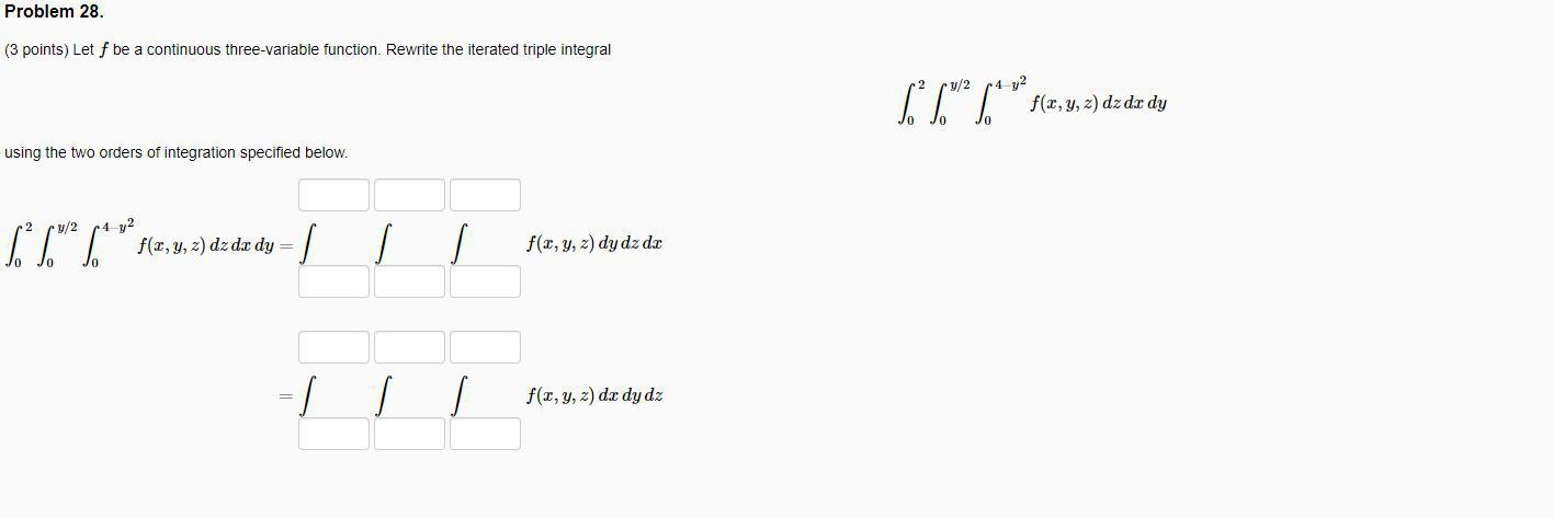 Solved Problem 28. (3 points) Let f be a continuous | Chegg.com