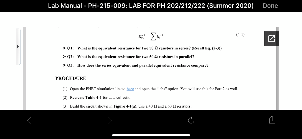 Solved Lab Manual - PH-215-009: LAB FOR PH 202/212/222 | Chegg.com