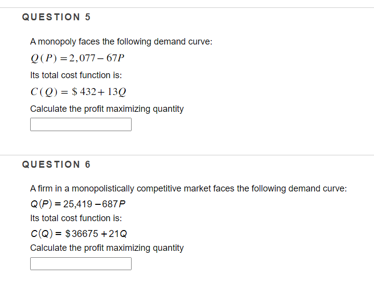 Solved A monopoly faces the following demand curve: | Chegg.com