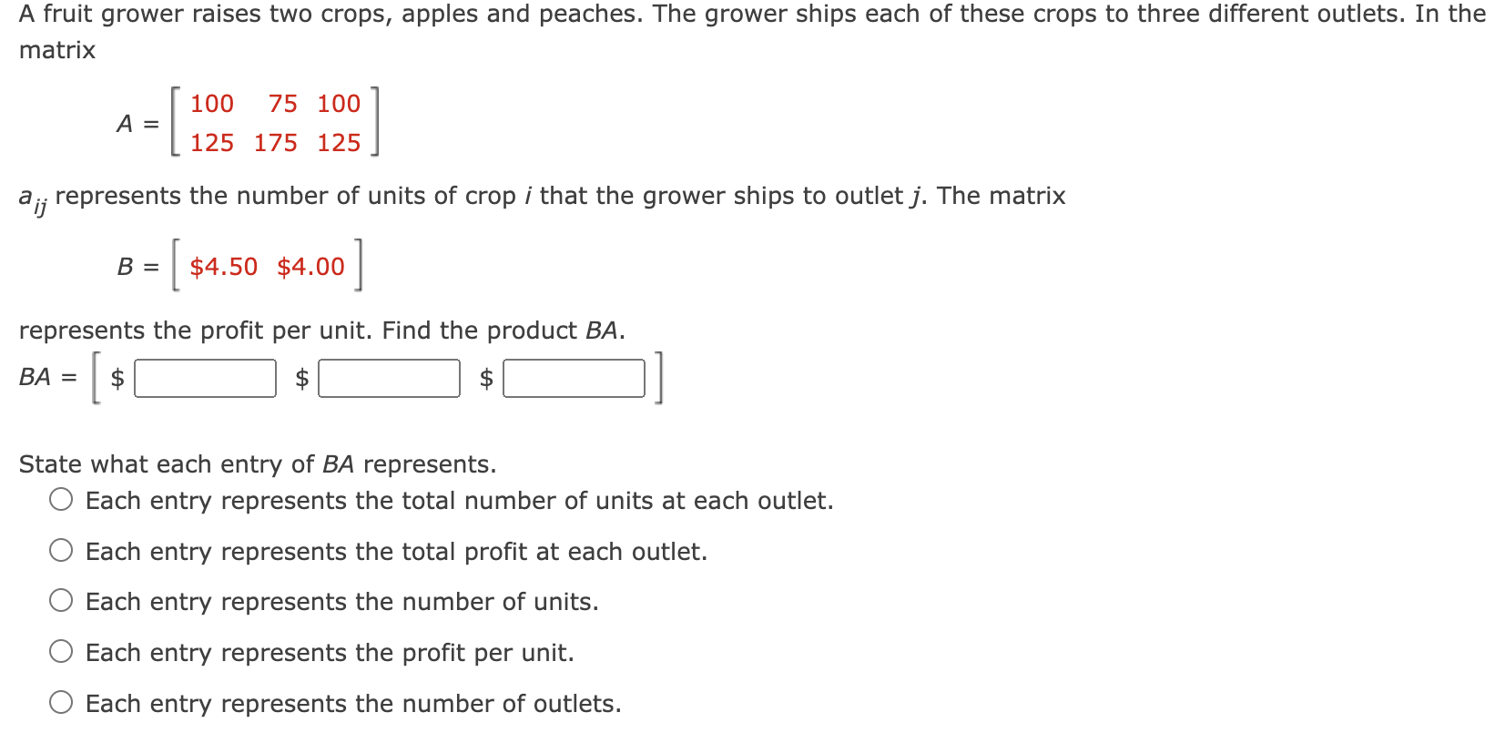 Solved A fruit grower raises two crops, apples and peaches. | Chegg.com