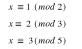 Solved x = 1 (mod 2) x = 2 (mod 3) x = 3(mod 5) | Chegg.com