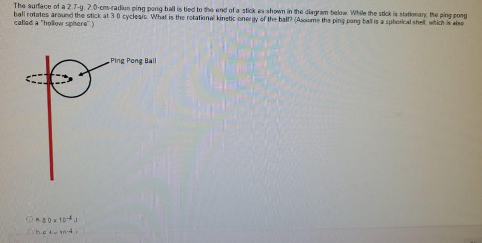 Solved The surface of a 2.7-g. 20 -cm-radius ping pong ball | Chegg.com