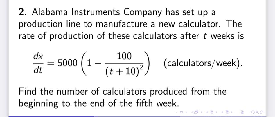 Solved 2. Alabama Instruments Company has set up a | Chegg.com