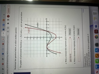 Solved The graphs of polynomial functions y = f ( x ) and y | Chegg.com
