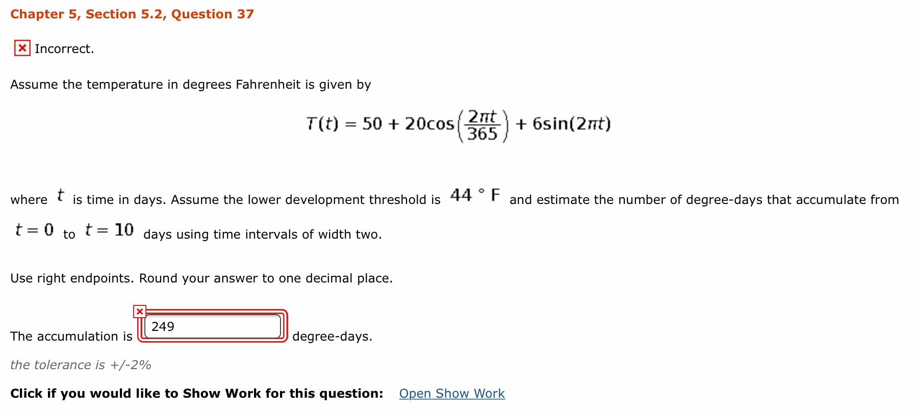 Solved Chapter 5, Section 5.2, Question 37 x Incorrect | Chegg.com