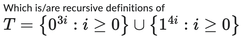 Solved Which is/are recursive definitions | Chegg.com