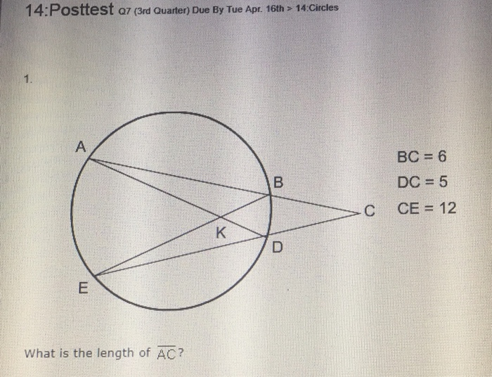 Solved 14:Posttest a7 (3rd Quartern) Due By Tue Apr. 16th | Chegg.com