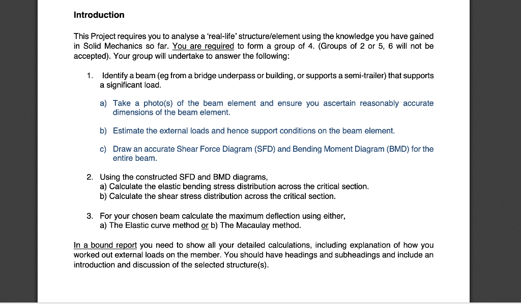 Solved Introduction This Project requires you to analyse a | Chegg.com