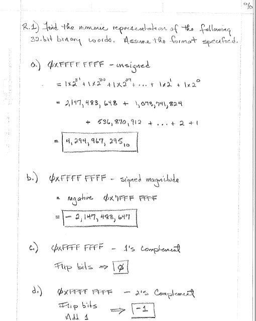 Solved % R.1) find the numeric representation of the | Chegg.com