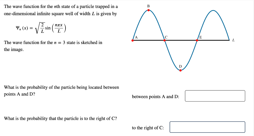 Solved B The wave function for the nth state of a particle | Chegg.com