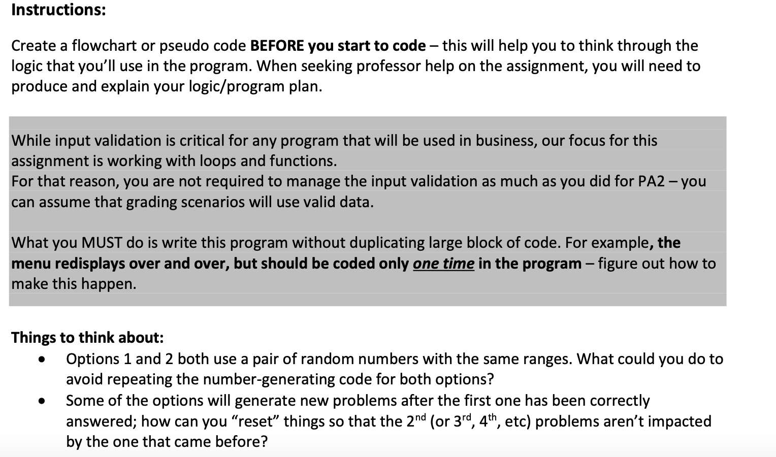 Instructions: Create a flowchart or pseudo code | Chegg.com