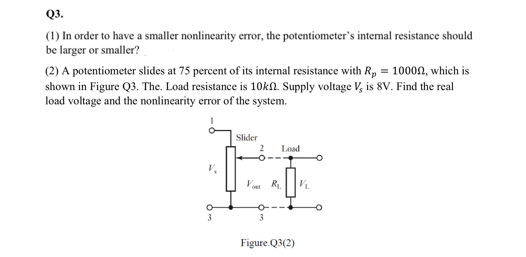 Solved Q3. а (1) In order to have a smaller nonlinearity | Chegg.com