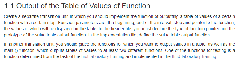 Solved 1.1 Output of the Table of Values of Function Create | Chegg.com