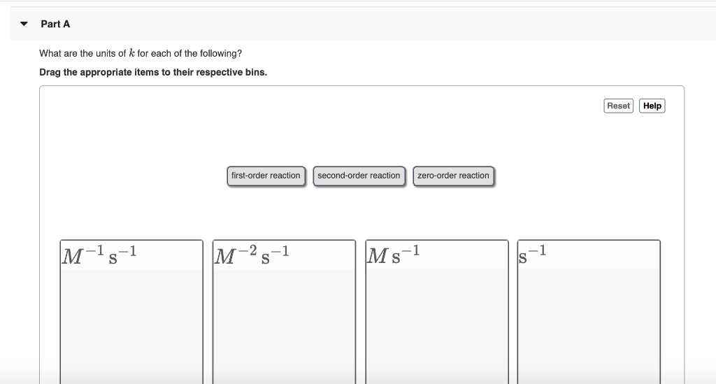 Solved Part A What are the units of k for each of the | Chegg.com