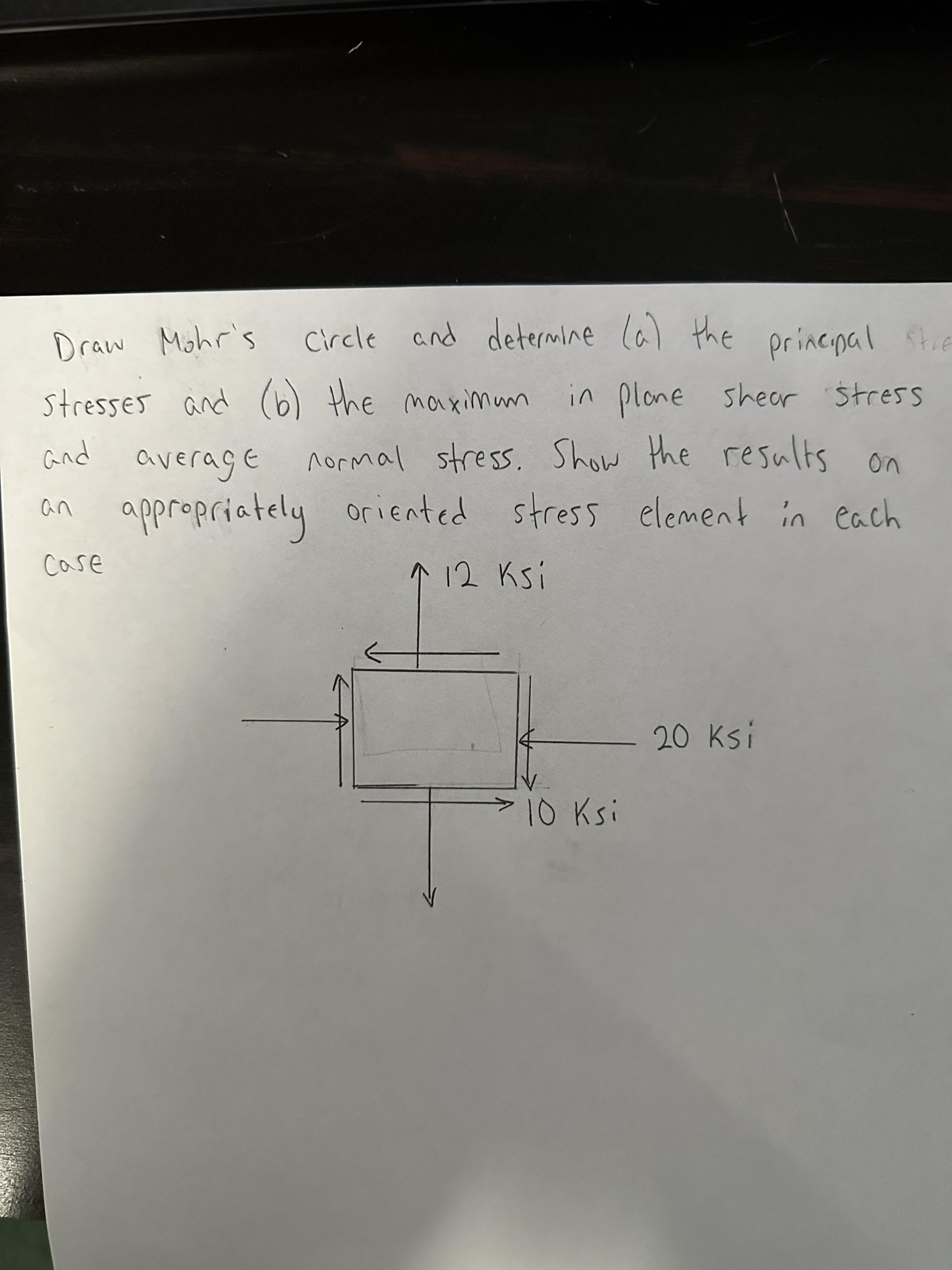 Solved Draw Mohr's circle and deternine (a) the princinal | Chegg.com