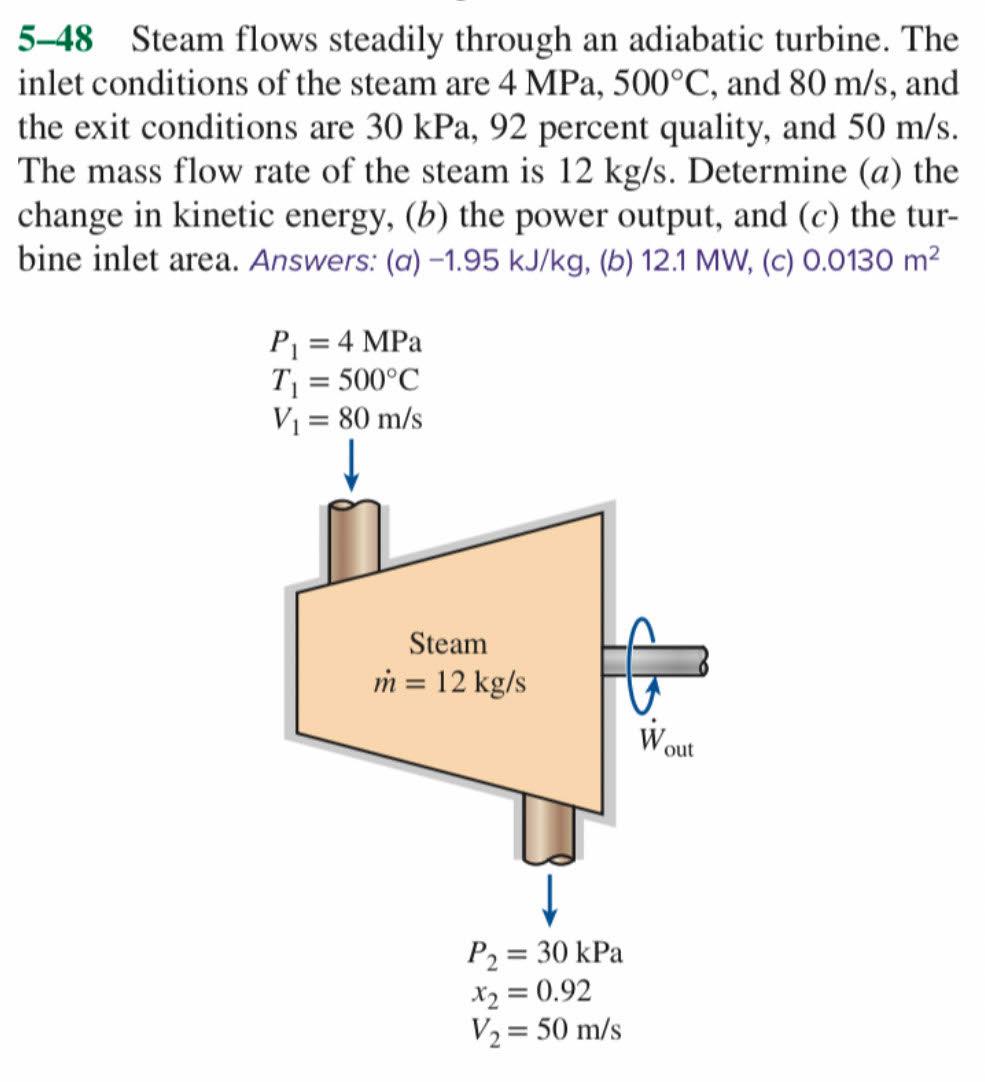 Solved 5-48 Steam flows steadily through an adiabatic | Chegg.com