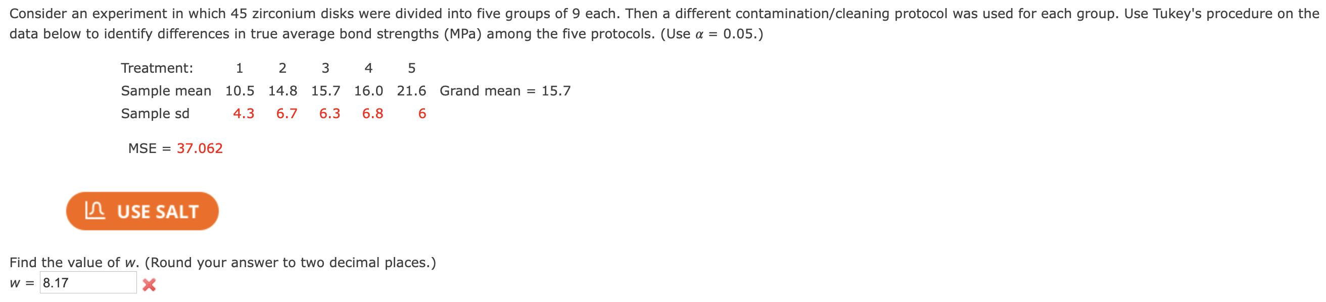 Solved Consider an experiment in which 45 zirconium disks | Chegg.com