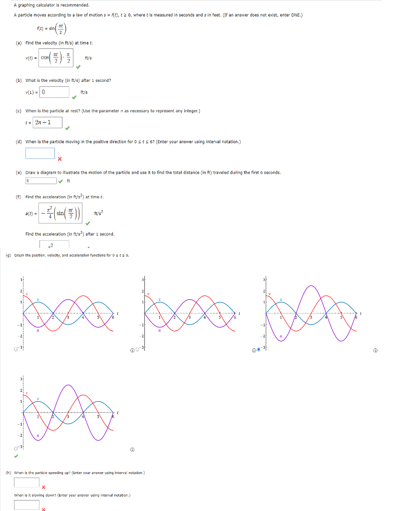 Solved A graphing calculator is recommended. A particle | Chegg.com