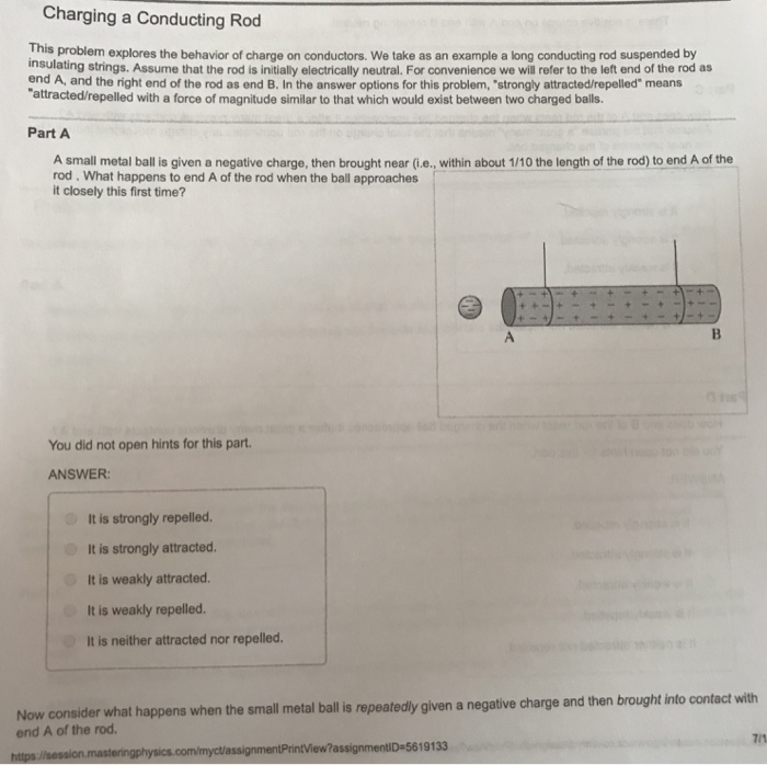 Solved Charging a Conducting Rod This problem explores the | Chegg.com