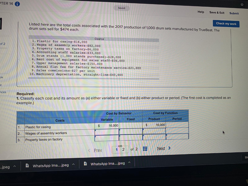 Solved PTER 14 A Help Save & Exit Submit Listed here are the | Chegg.com