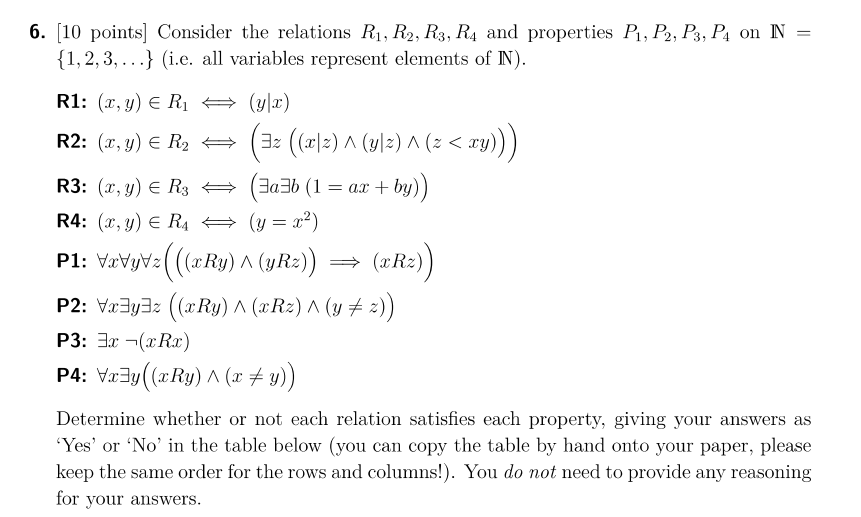 Solved [10 points] Consider the relations R1,R2,R3,R4 and | Chegg.com