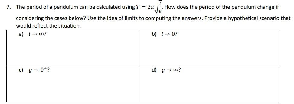 Solved √ How does the period of the pendulum change if | Chegg.com