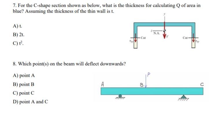 Solved 7. For the C-shape section shown as below, what is | Chegg.com