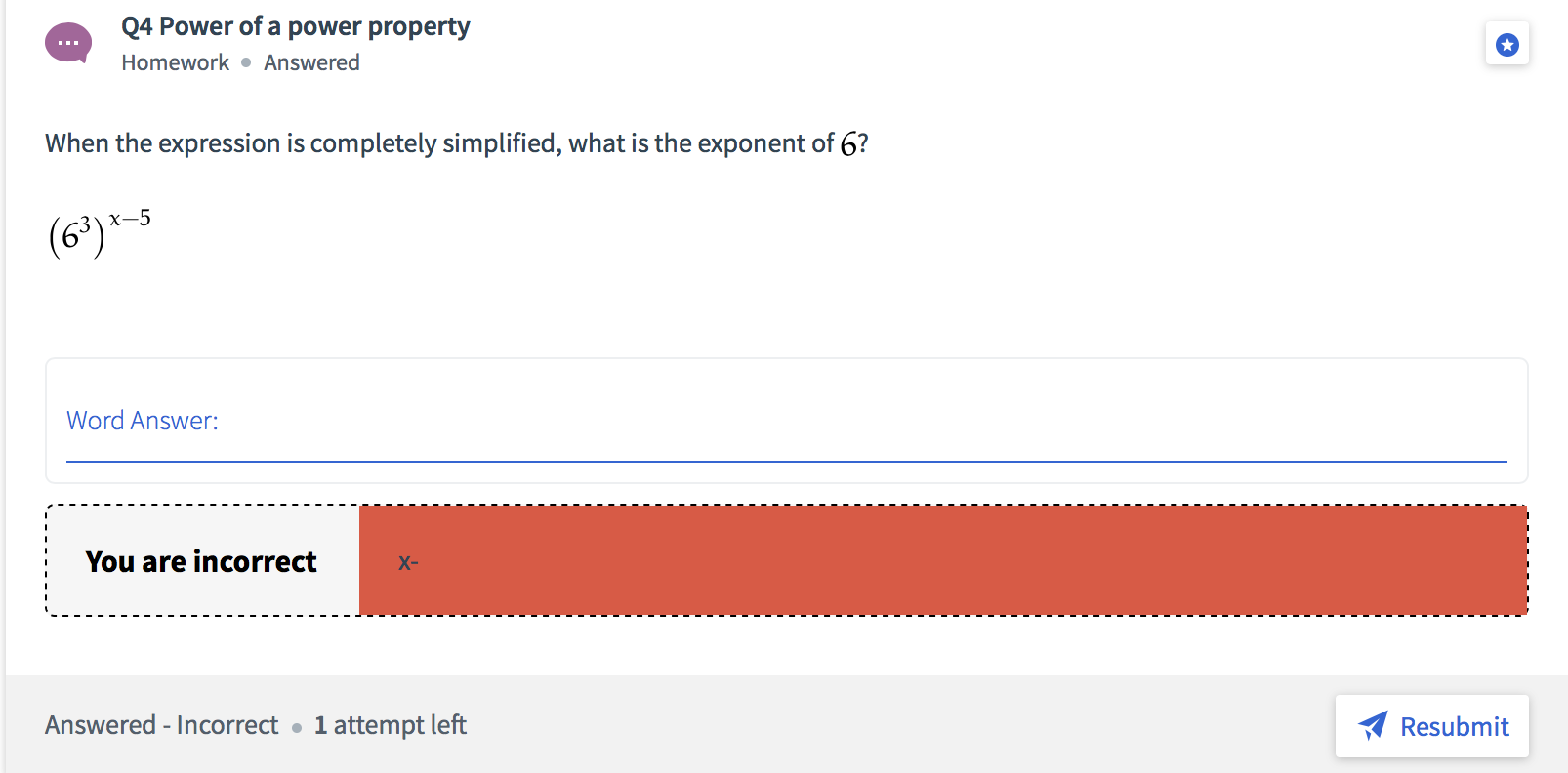 Solved Quick Check 2: Power of a power Homework. Answered | Chegg.com