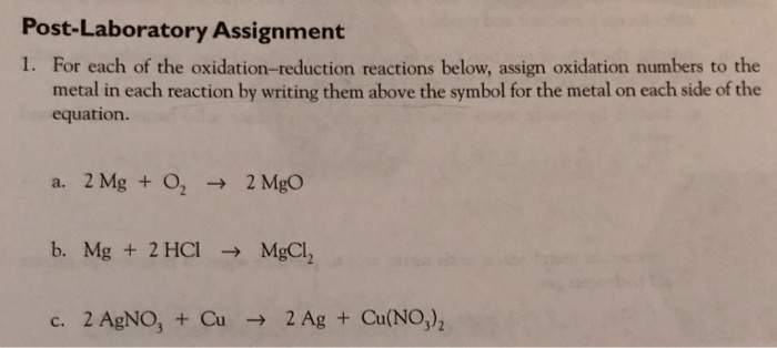 Solved Post-Laboratory Assignment 1. For each of the | Chegg.com