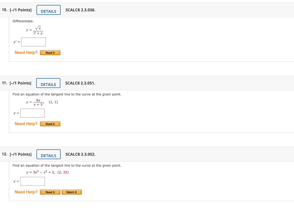 Solved 10. (-/1 Points] DETAILS SCALC8 2.3.036. | Chegg.com