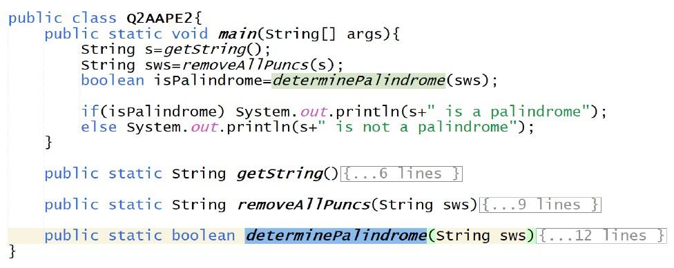 Solved This is a program that determines if a word is a | Chegg.com