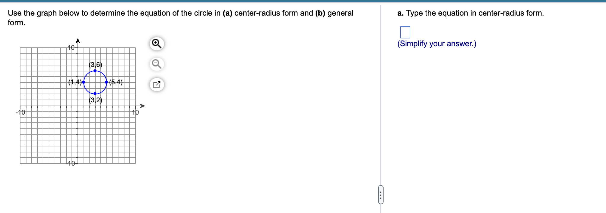 Solved Find the center-radius form of the equation of the | Chegg.com