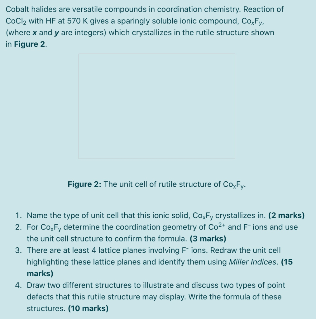 QUESTION 2 Figure 2: The unit cell of rutile | Chegg.com