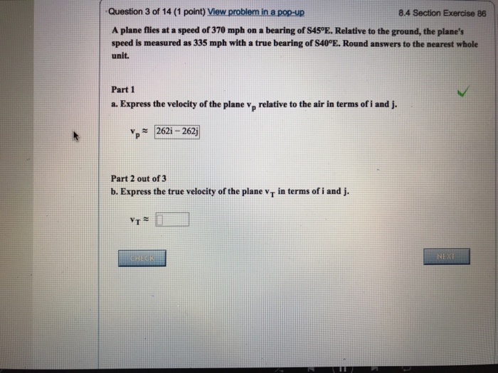 Solved Question 3 of 14 (1 point) View problem in a pop-up | Chegg.com