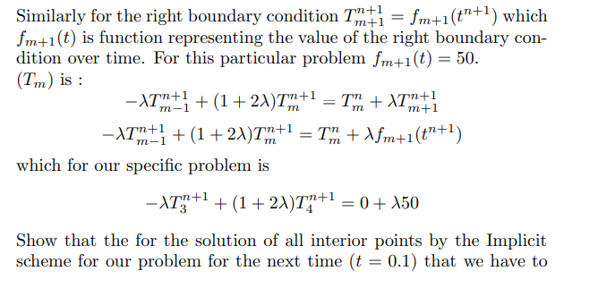 Solved For the implicit method we approximate the second | Chegg.com