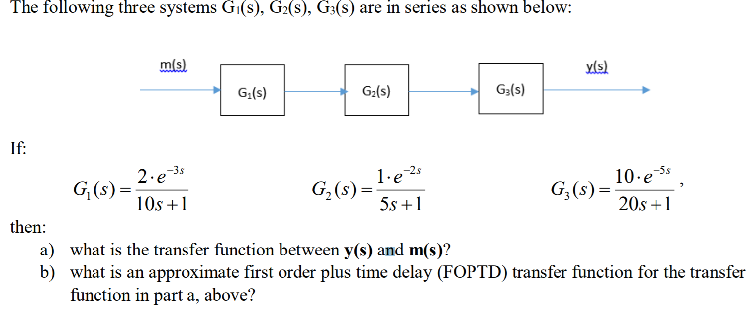 Solved The following three systems Gi(s), G2(s), G3(s) are | Chegg.com
