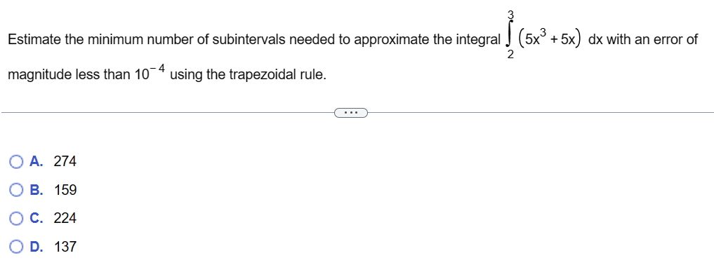 Solved Estimate the minimum number of subintervals needed to | Chegg.com