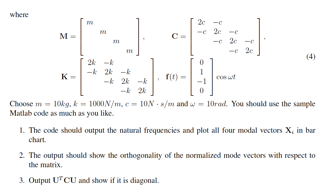 Solved List the main steps of solution for the vibration | Chegg.com