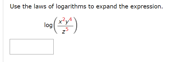 Solved Use the laws of logarithms to expand the expression. | Chegg.com