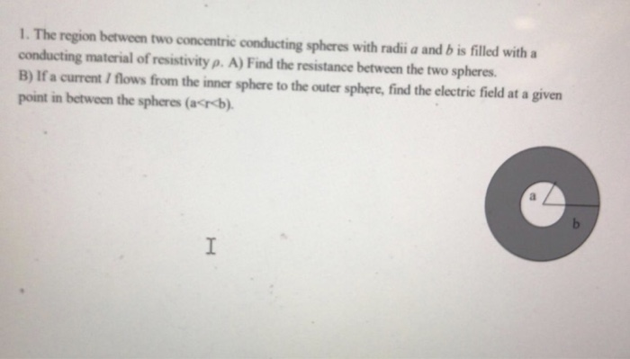 Solved 1. The region between two concentric conducting | Chegg.com