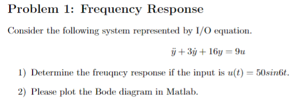 Solved Consider the following system represented by I/O | Chegg.com