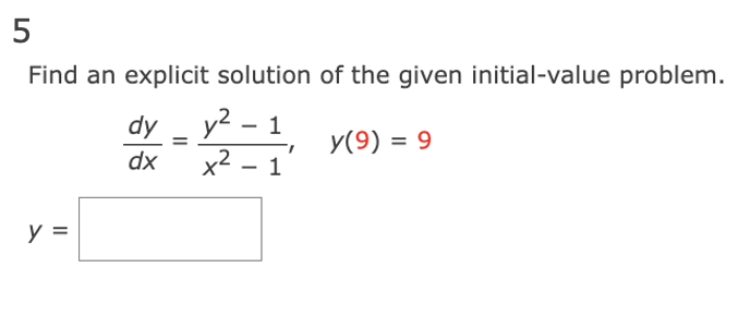 Solved Find An Explicit Solution Of The Given Initial Value 3797