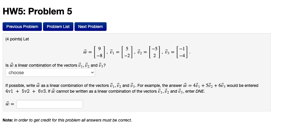 Solved HW5: Problem 2 Previous Problem Problem List Next | Chegg.com