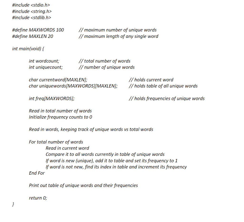 Solved Reading in a Word Use currentword[] to hold the | Chegg.com