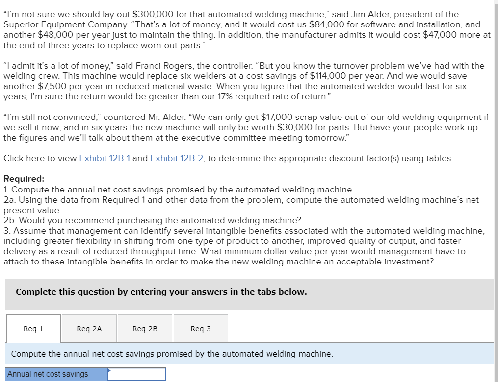 Solved \"I'm not sure we should lay out \\( \\$ 300,000 \\) | Chegg.com