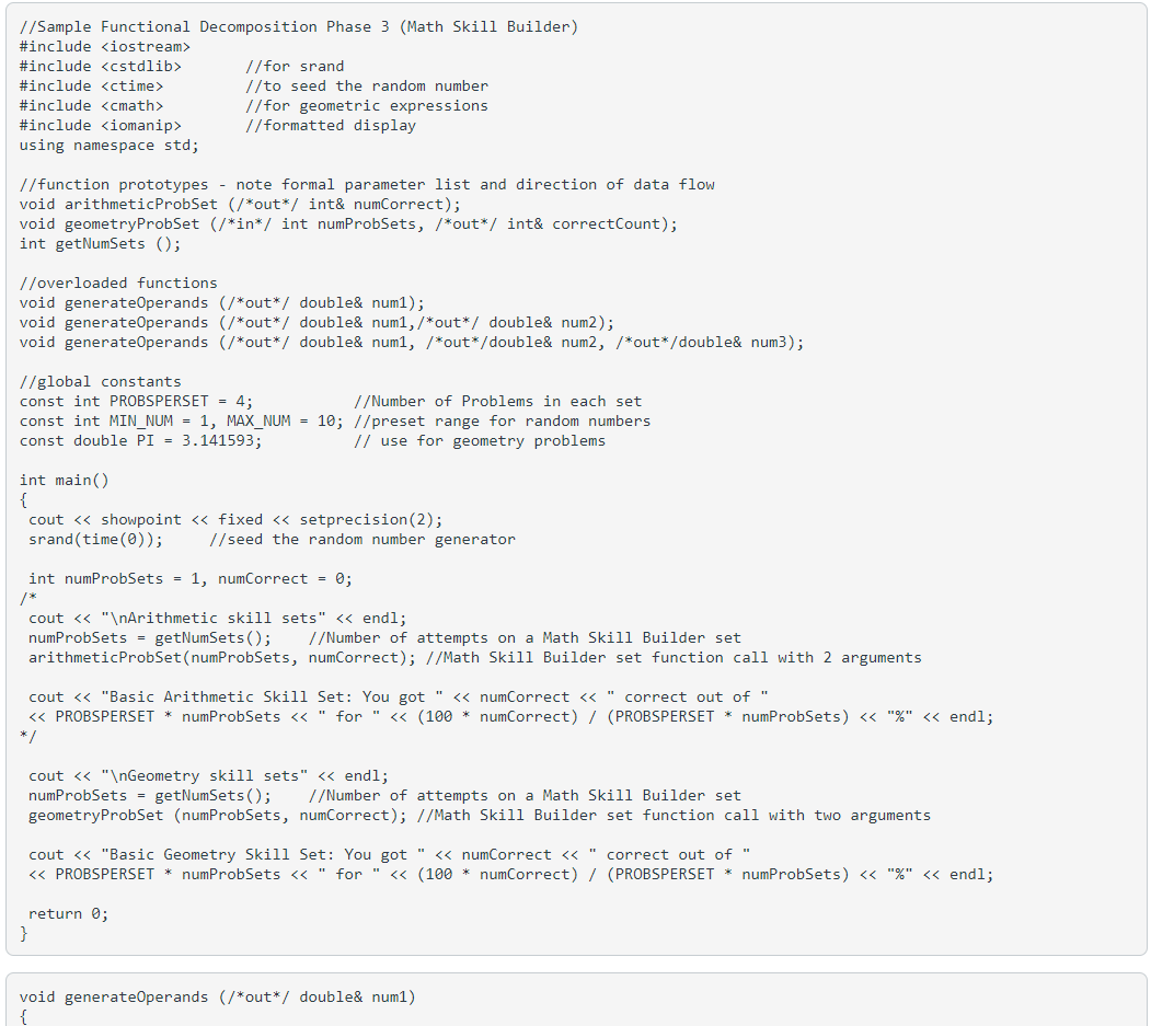 Solved Project 2: Functional Decomposition 11 - Math Skill | Chegg.com