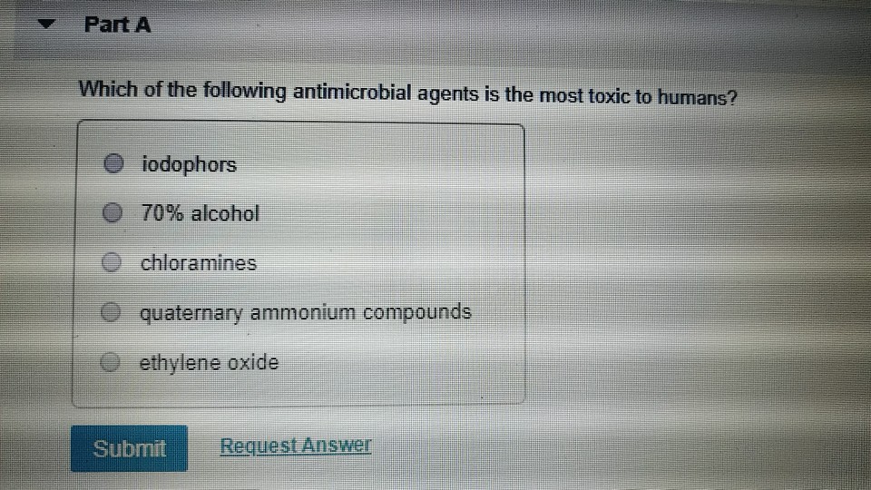 Solved Part A Which of the following is used to sterilize | Chegg.com
