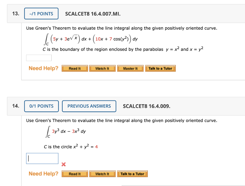 Solved 13. -11 POINTS SCALCET8 16.4.007.MI. Use Green's | Chegg.com Solved 13. -11 POINTS SCALCET8 16.4.007.MI. Use Green's | Chegg.com