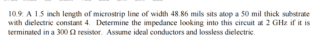 Solved A 1.5-in length of microstrip line of width | Chegg.com
