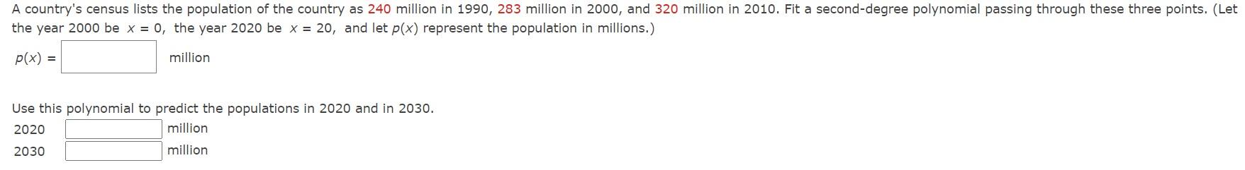 Solved the year 2000 be x=0, the year 2020 be x=20, and let | Chegg.com